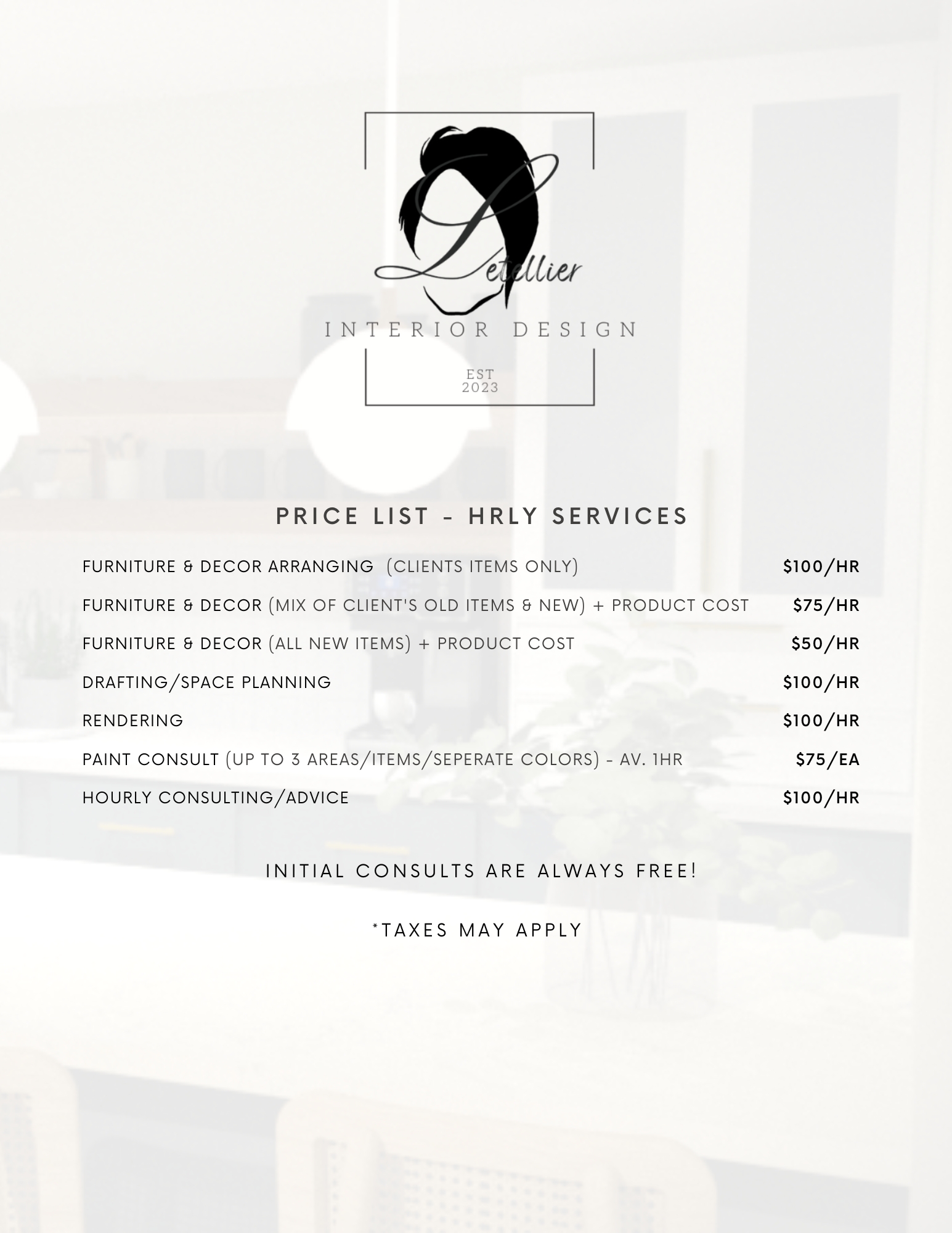 Services – Letellier Interior Design